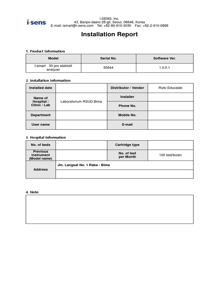 Installation Report Catridge | PDF
