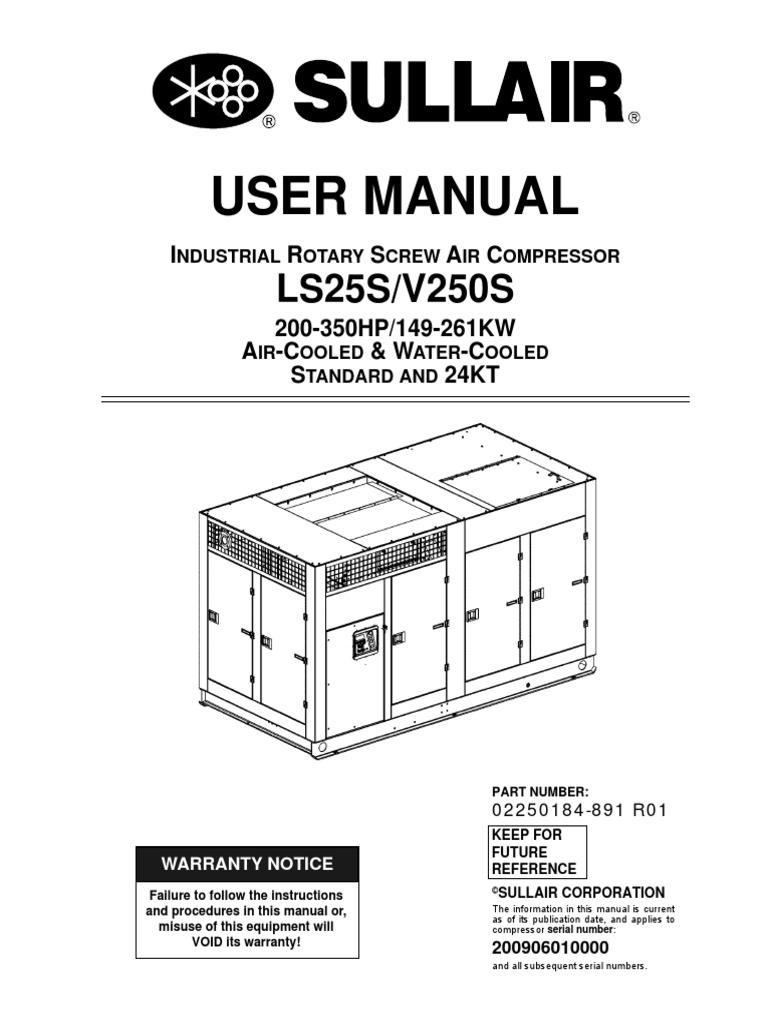 User Manual Industrial Rotary Screw Air Compressor LS25S/V250S | PDF ...