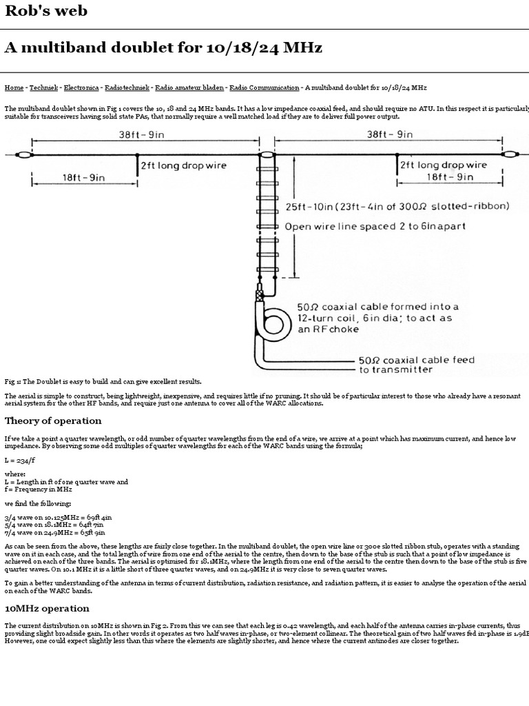 Multiband Doublet Antenna Guide | PDF | Antenna (Radio) | Broadcast ...