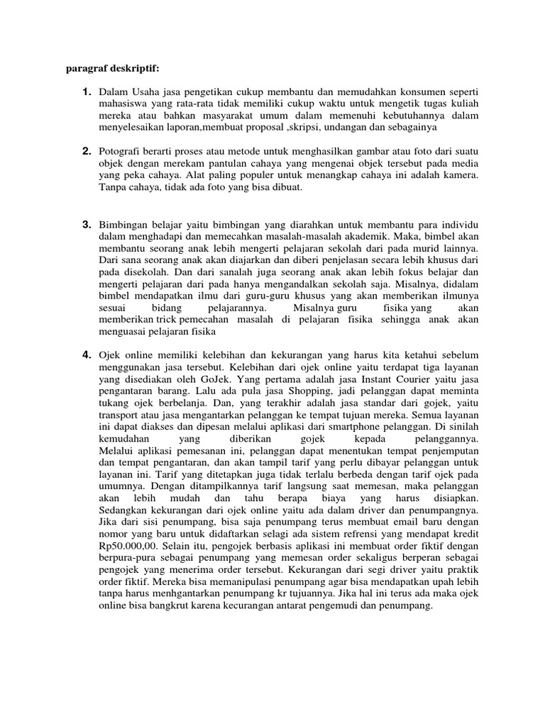 Paparan Deskriptif, Argumentasi, Naratif, Persuasi PKK XII | PDF