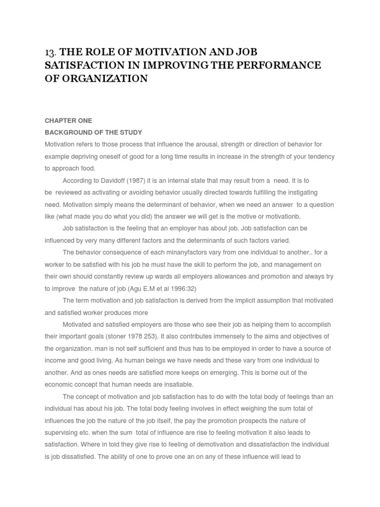 Motivation and Job Satisfaction Insights | PDF | Motivation | Motivational