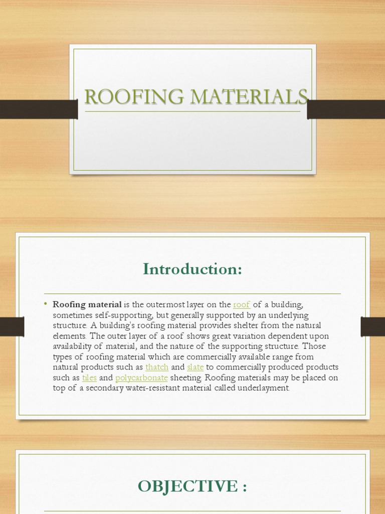 Roofing Material | PDF | Roof | Slate