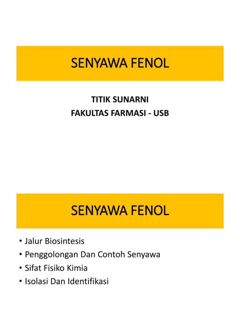 Penggolongan dan Contoh Senyawa Fenolik | PDF