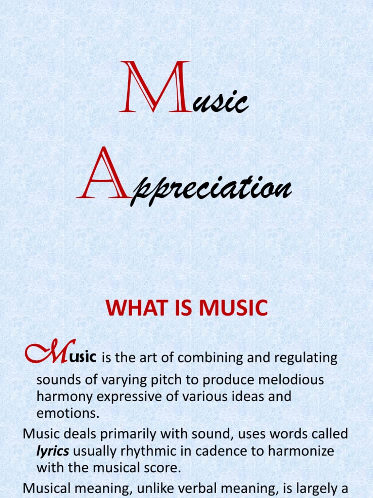Music Appreciation | PDF | Jazz | Performing Arts