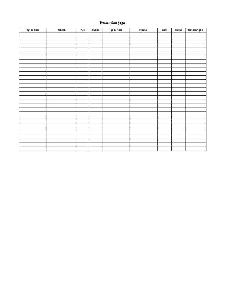 Form Tukar Jaga | PDF
