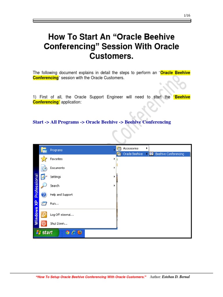 Oracle Beehive Conferencing Setup Guide | PDF | Icon (Computing ...