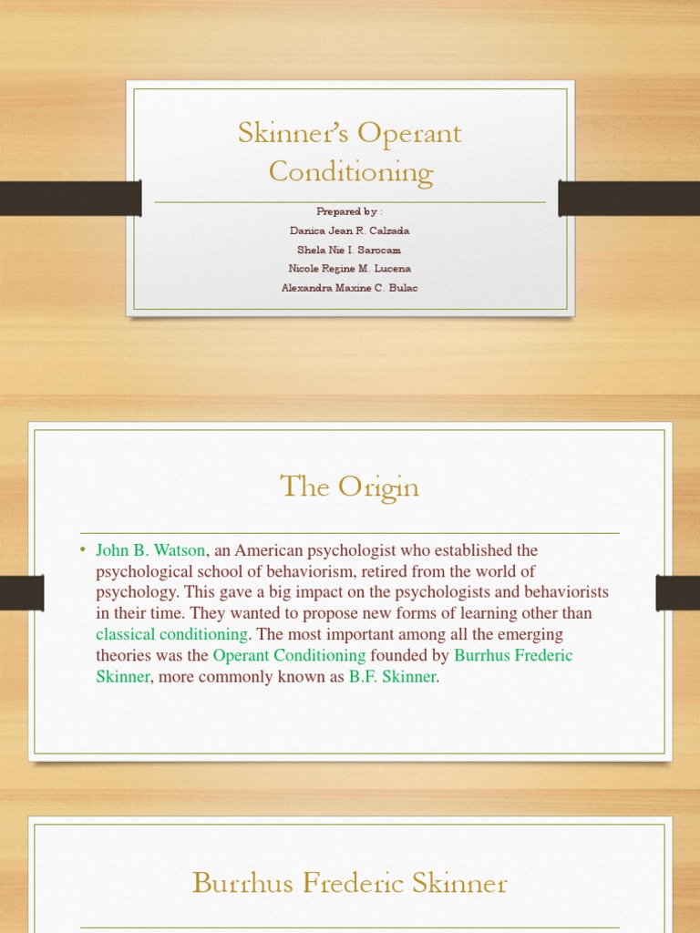 Skinners Operant Conditioning | PDF | Reinforcement | Behaviorism