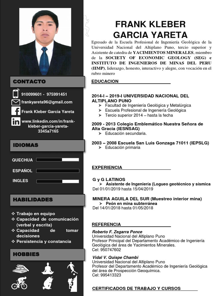 CV Frank Garcia Y. | PDF | Academia | Science