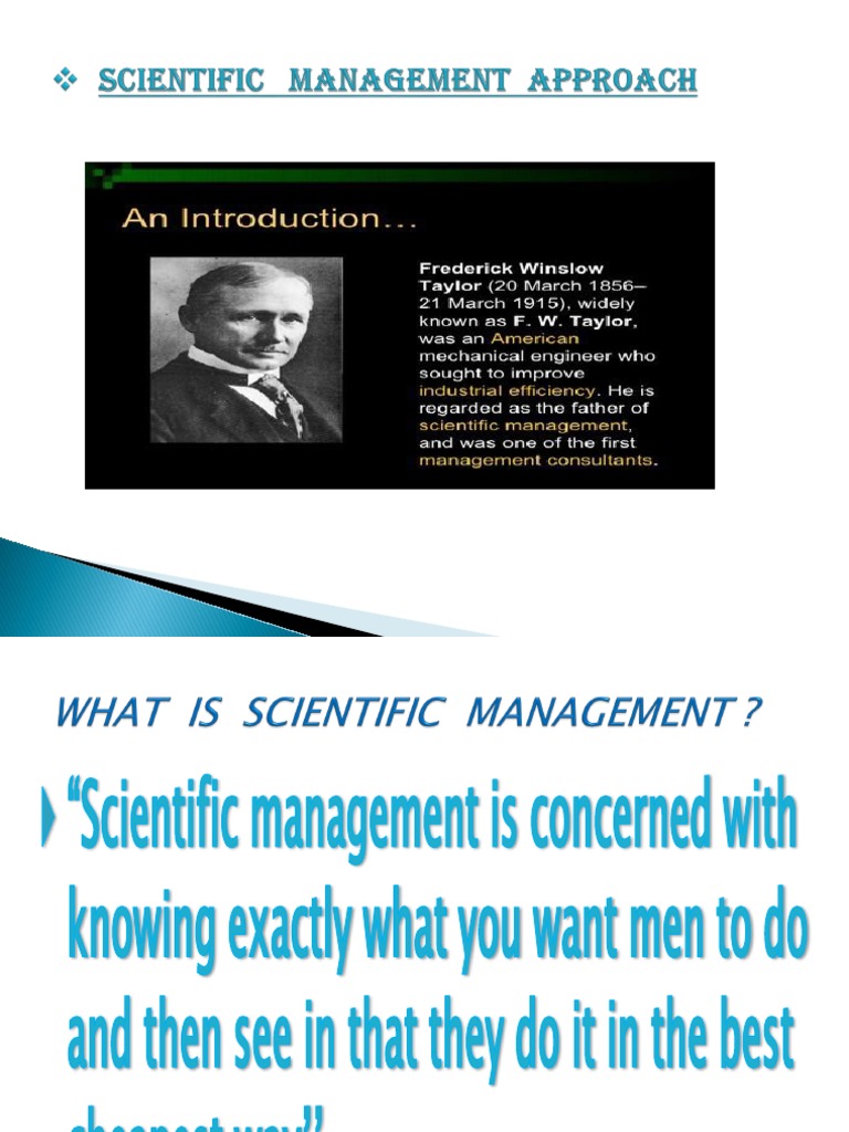 Scientific Management Approach | PDF
