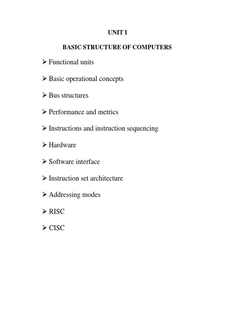 Unit I Basic Structure of Computers | PDF | Central Processing Unit ...