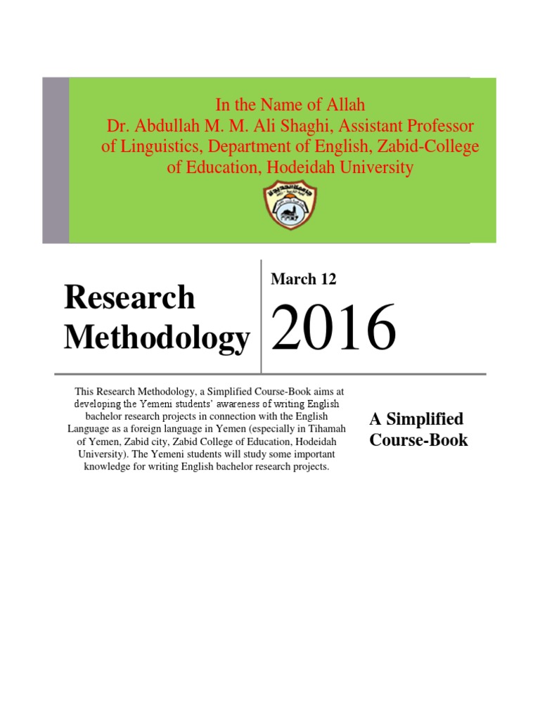 Simplified Course Book of Research Metho PDF | PDF | Qualitative ...