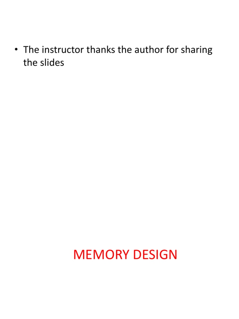 5..memory Design | PDF | Random Access Memory | Read Only Memory