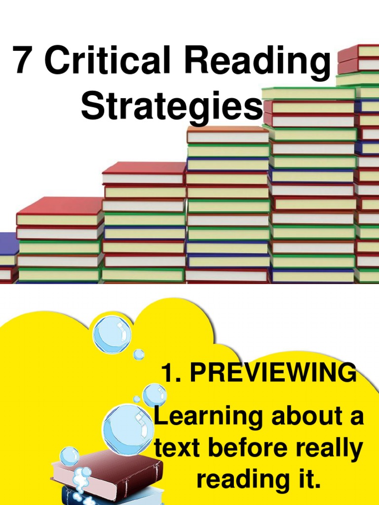 7 Essential Critical Reading Strategies | PDF | Career & Growth | Self-Improvement