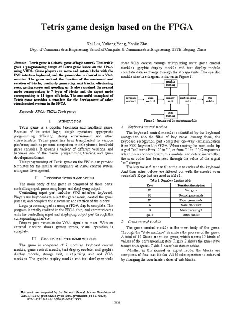 Tetris PDF | PDF | Field Programmable Gate Array | Computer Monitor