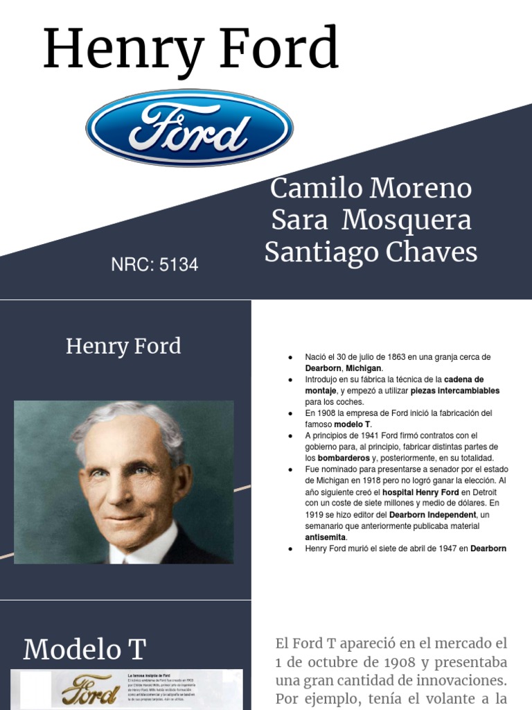 Aportes de Henry Ford a la Industria | PDF | Compania de motores ford ...