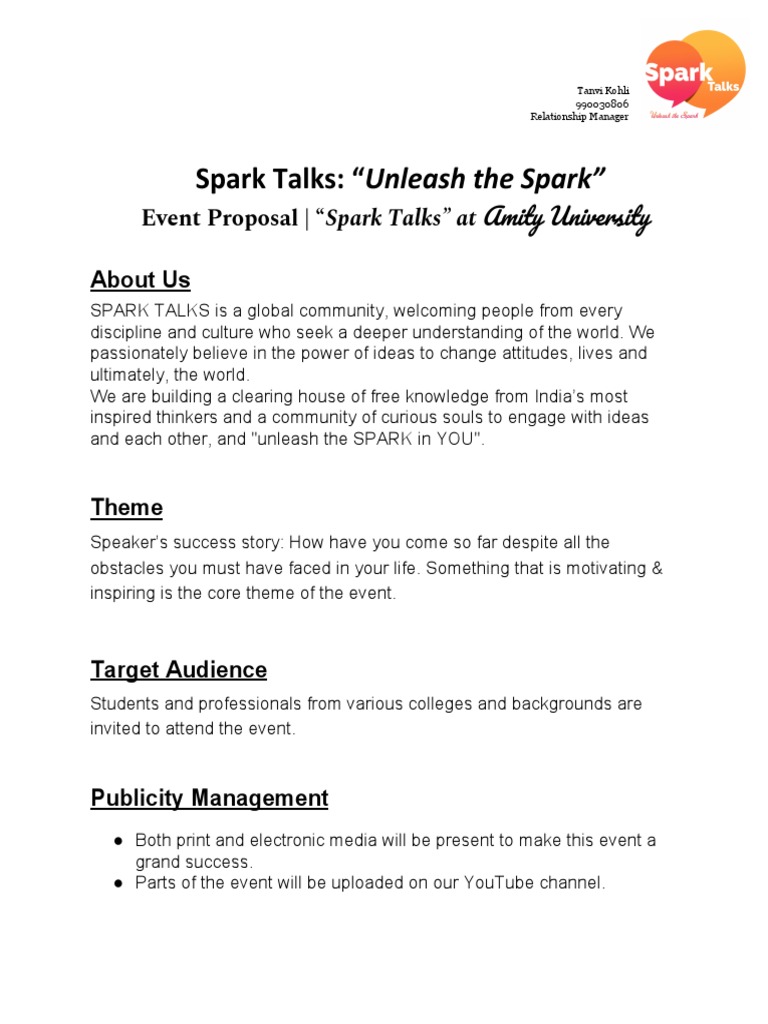 Spark Talks: " | PDF