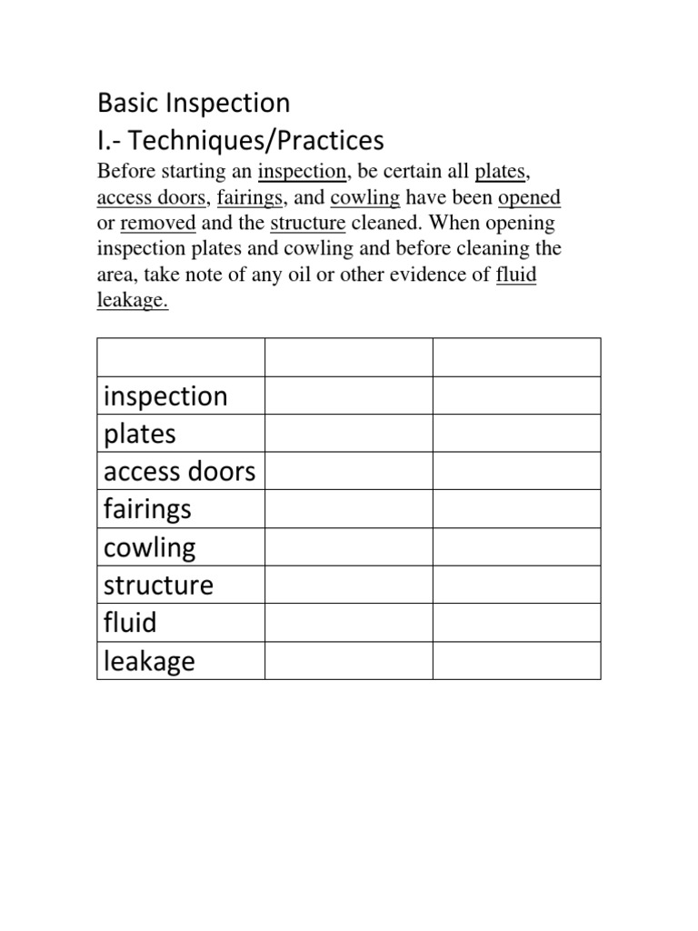 Basic Inspection I.-Techniques/Practices | PDF