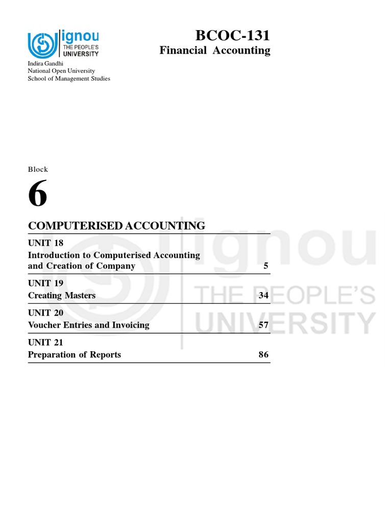 BCOC-131: Financial Accounting | PDF | Debits And Credits | Software