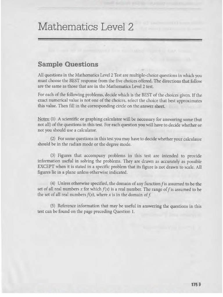 SAT Math Level 2 | PDF