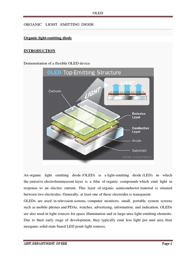 Oled Seminar Report | Download Free PDF | Oled | Electricity