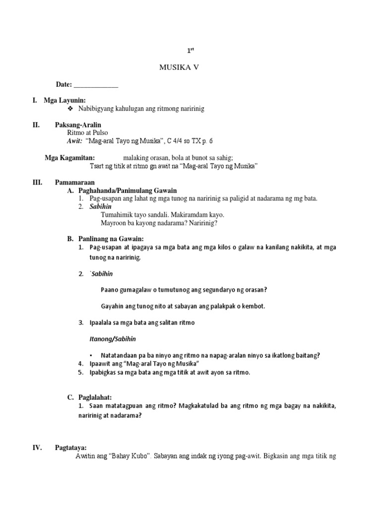 Grade 5 DLP Q3 Music | PDF