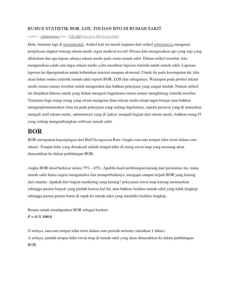 Rumus Statistik Bor | PDF