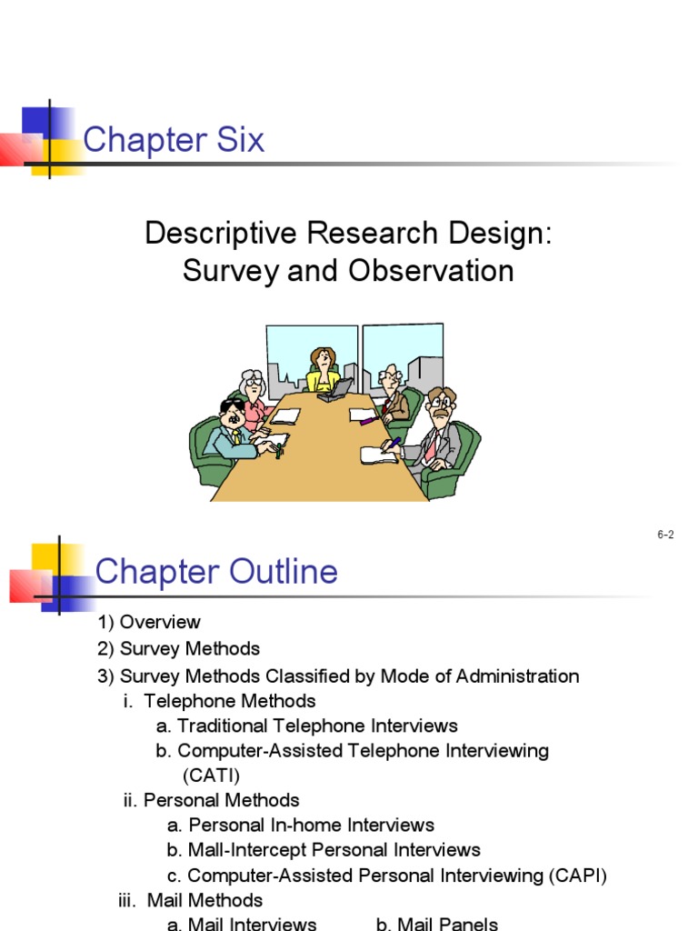 Chapter Six: Descriptive Research Design: Survey and Observation | PDF ...
