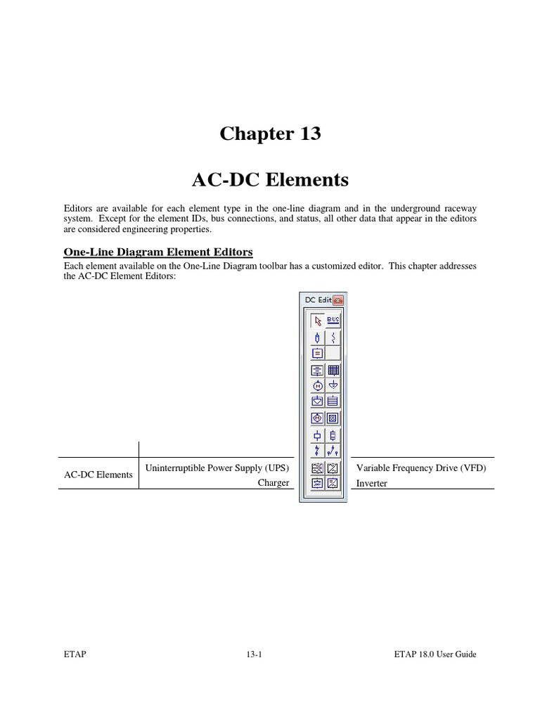 ETAP AC-DC Element Editor Guide | PDF | Ac Power | Electric Power