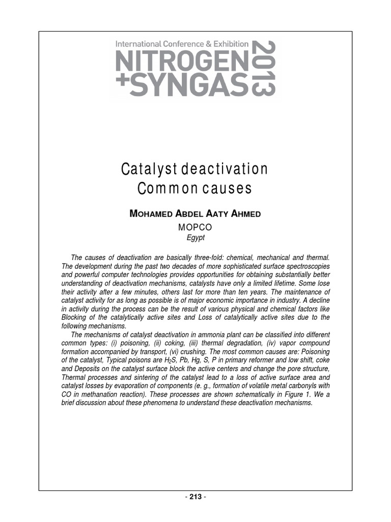 Catalyst Deactivation | PDF | Catalysis | Sintering