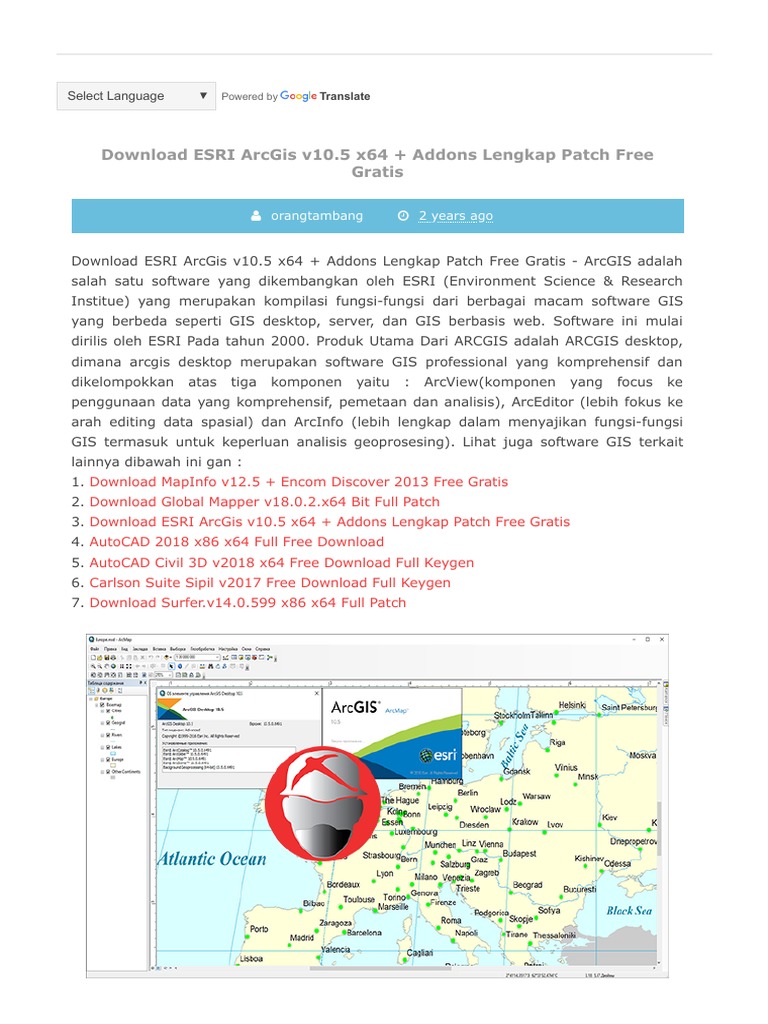 ESRI ArcGis v10.5 x64 + Addons Lengkap Patch Free Gratis - Orang ...