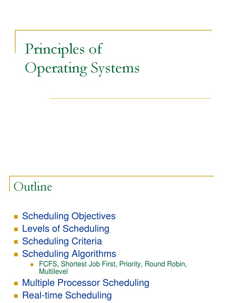 Principles of Operating Systems | PDF | Scheduling (Computing) | Process (Computing)
