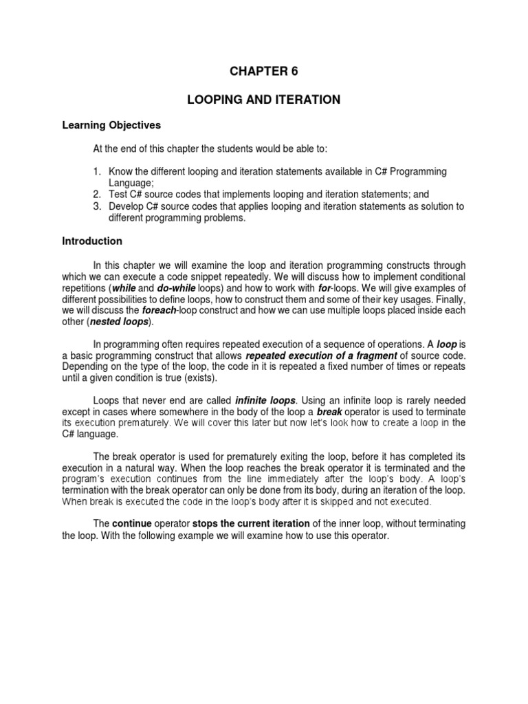 Looping Statements | PDF | Control Flow | Areas Of Computer Science Looping Statements | PDF | Control Flow | Areas Of Computer Science