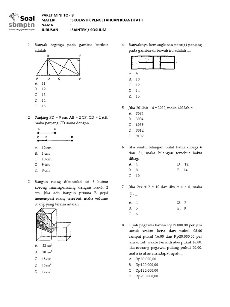 Contoh Soal Tryout | PDF