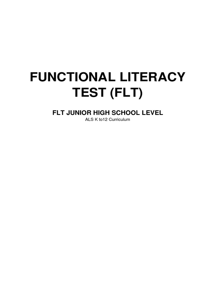 JHS2 FLT Test Booklet | PDF | Multiple Choice | Nature