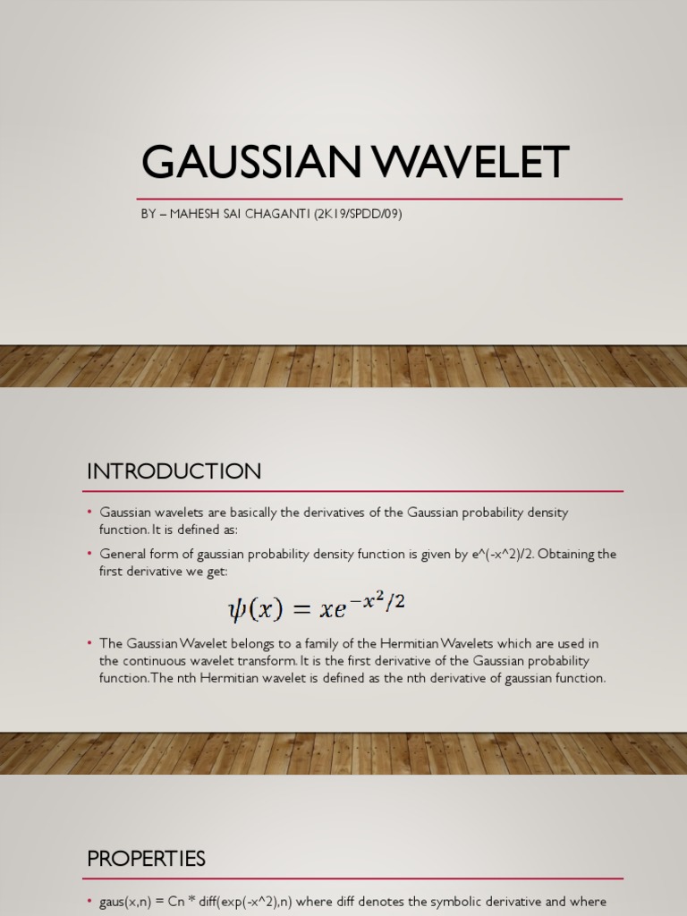 Gaussian Wavelet Overview | PDF | Wavelet | Functional Analysis