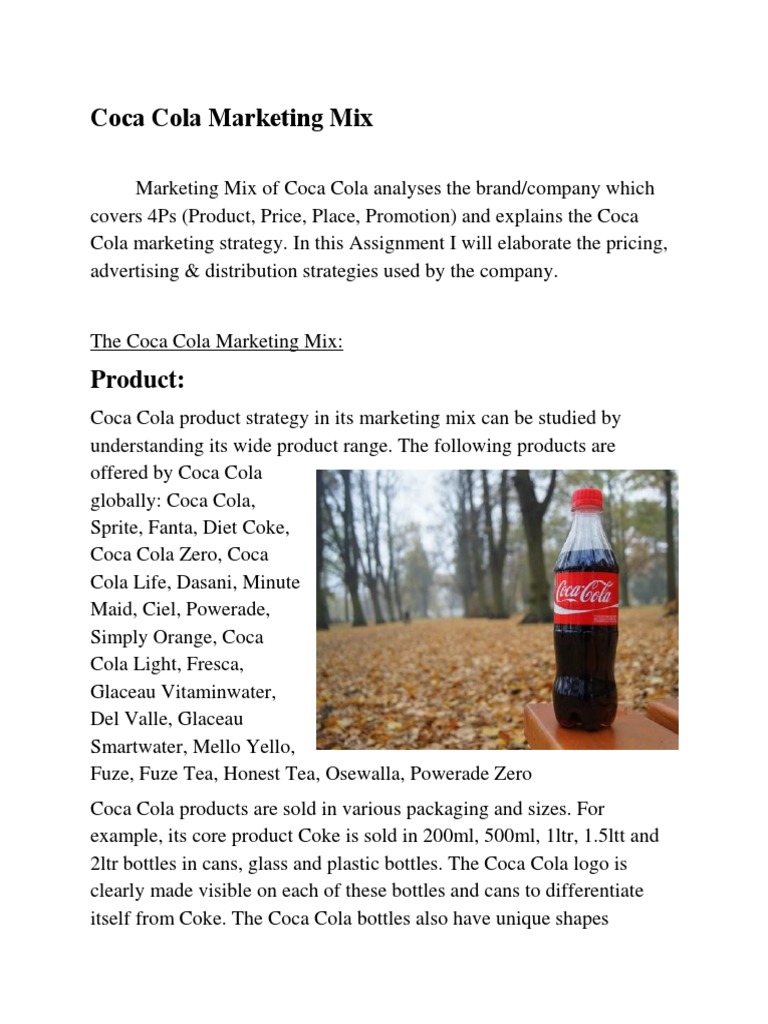 Coca Cola Marketing Mix Immy | PDF | Coca Cola | Pepsi
