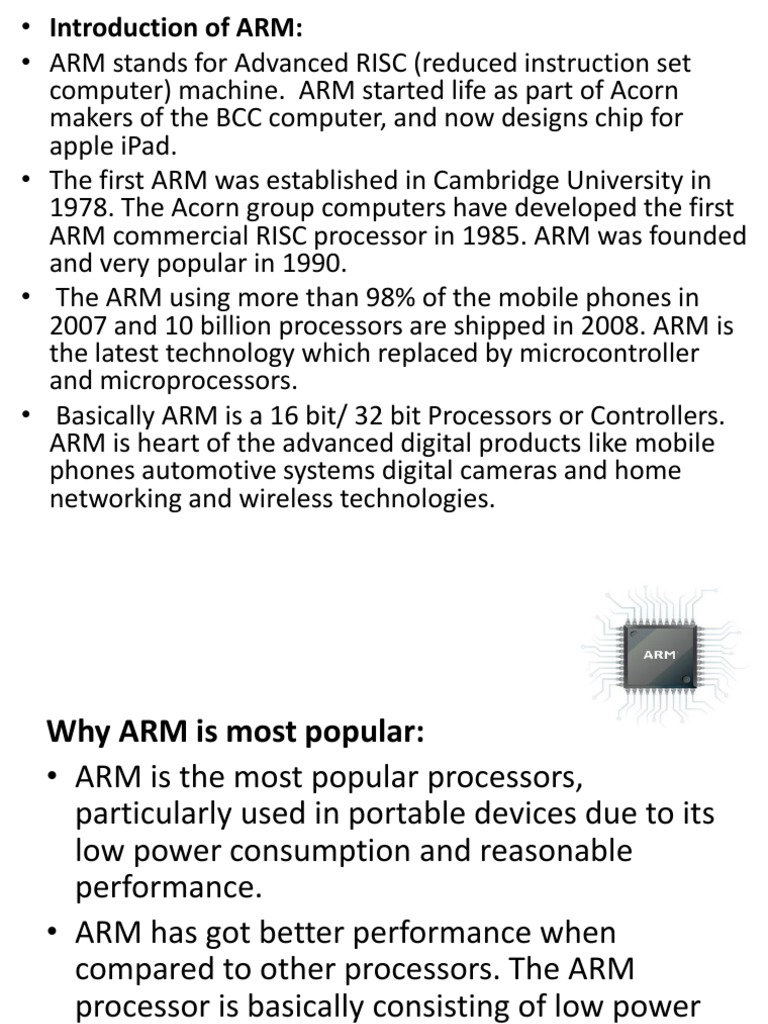 Unit-4 Arm Architecture | PDF | Arm Architecture | Microprocessor
