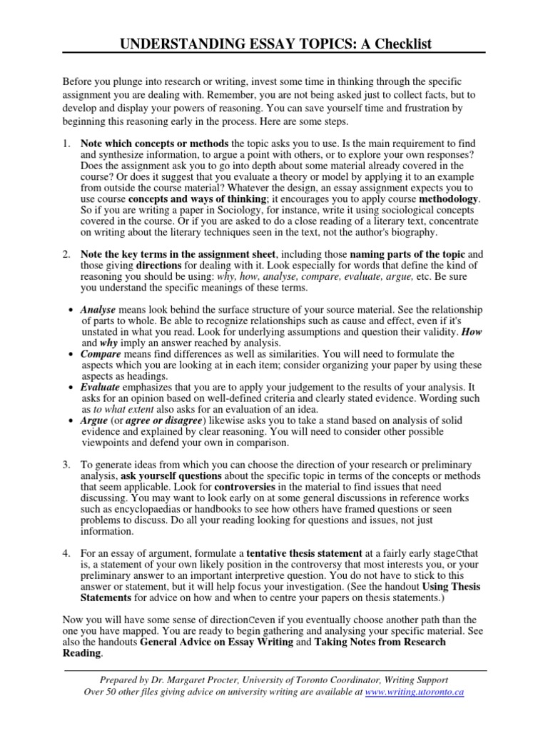 Understanding Essay Topics | PDF | Reason | Sociology