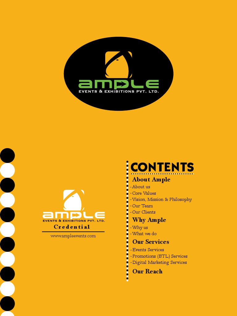 Ample Events Company Credential PDF | PDF | Reputation | Customer
