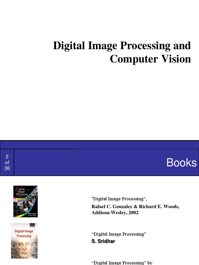 Digital Image Processing and Computer Vision: Course Website | PDF ...