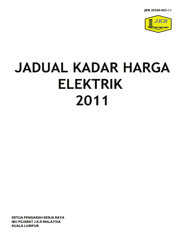 Jadual Kadar Harga JKR | PDF