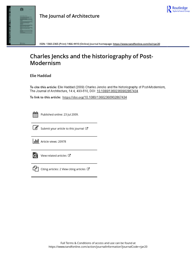 Charles Jencks and The Historiography of Post Modernism | PDF ...