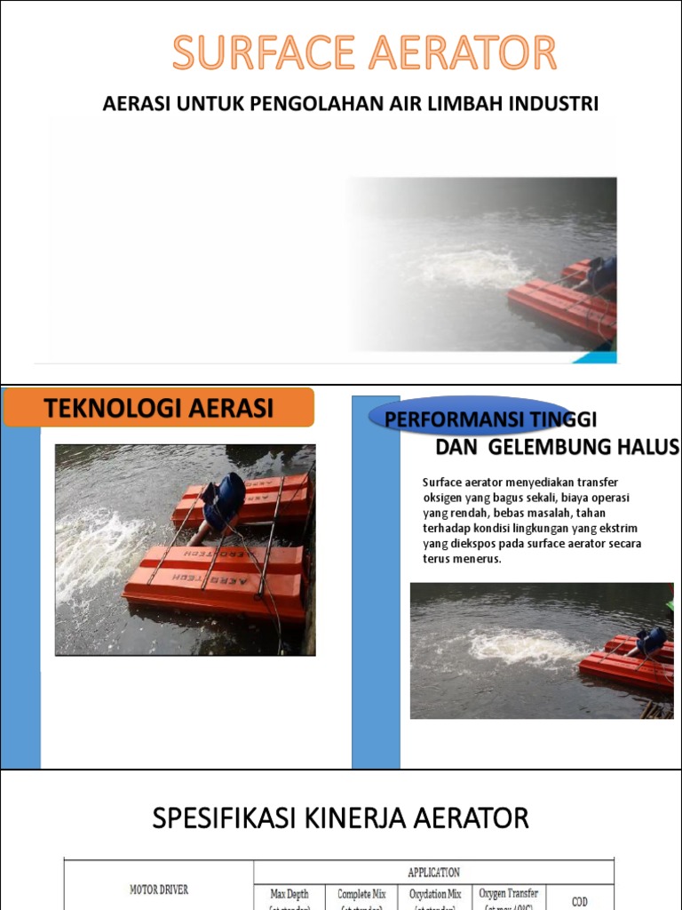 Jual Surface Aerator Untuk Proses Air Limbah | PDF