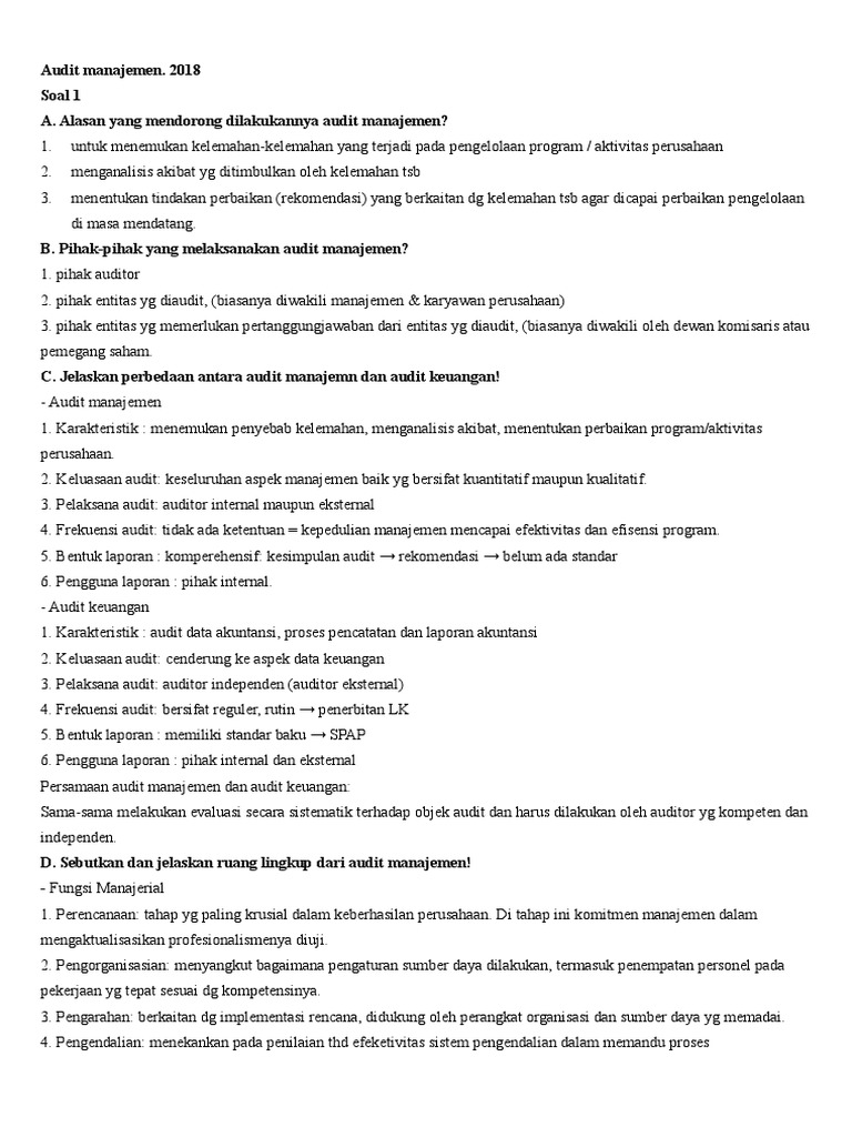 Uts Audit Manajemen | PDF