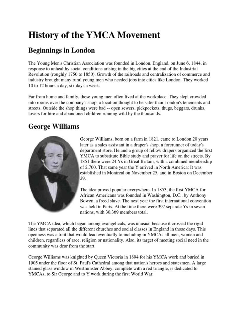 YMCA Movement History | PDF | Ymca | College