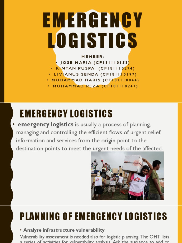 Emergency Logistics for Disaster Response | PDF | Logistics | Emergency
