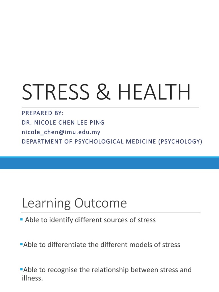 Stress Health | PDF | Coping (Psychology) | Stress (Biology)