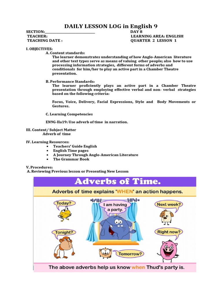 Lesson 1 2 Quarter 2 Adverb | PDF | English Language | Learning