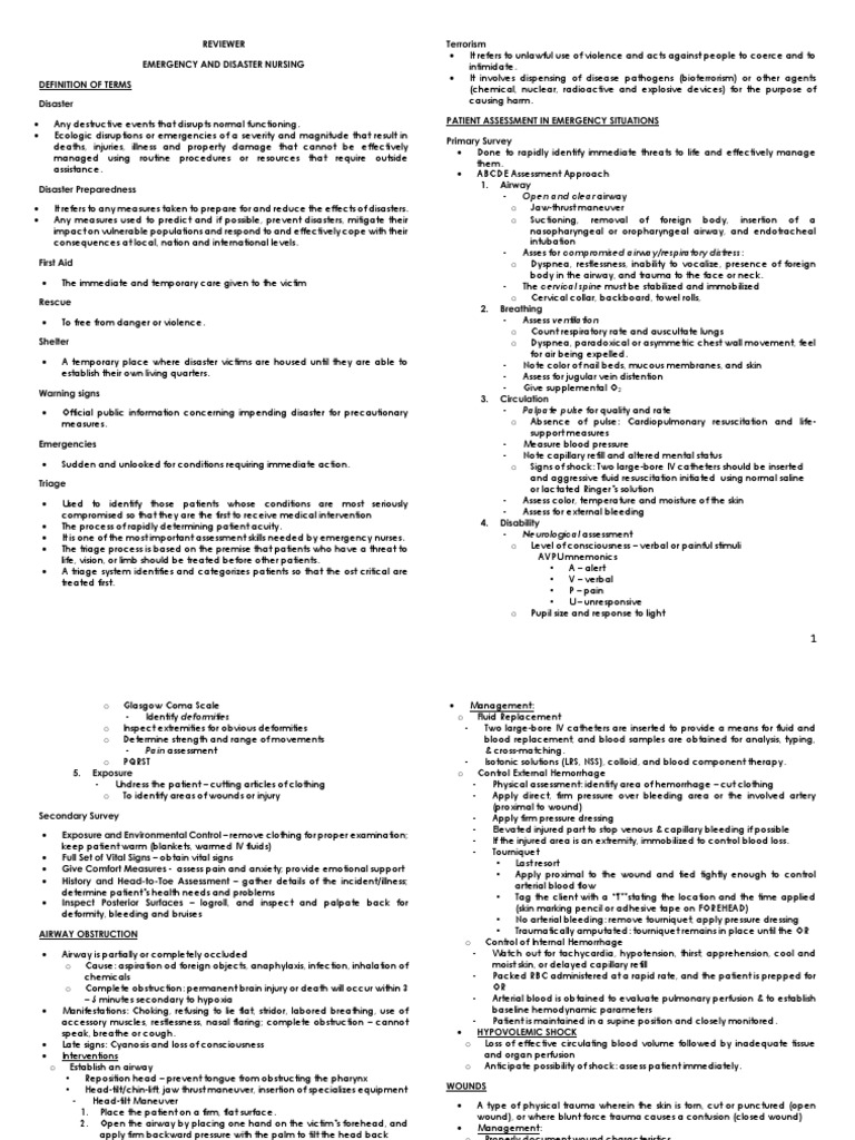 Emergency and Disaster Nursing | PDF | Medical Specialties | Medicine
