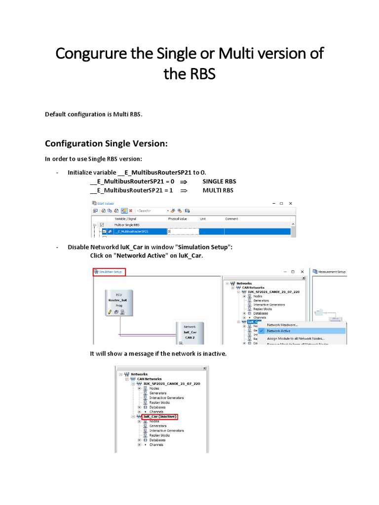 Configuration Multi Single RBS | PDF